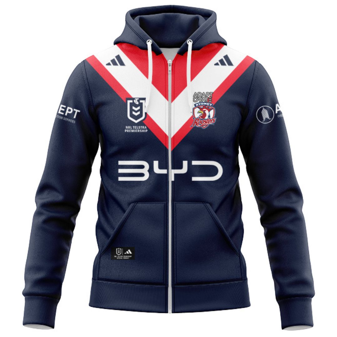 2025 Sydney Roosters Hoodie with Zipper – Sports Jerseys Outlet